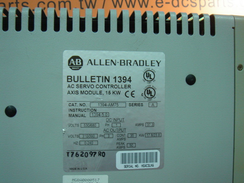ALLEN-BRADLEY 1394-AM75 - 裕益科技自動化設備可程式編碼器PLC分散式控制系統DCS